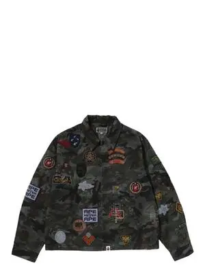 A BATHING APE Hybrid Camouflage Patch Jacket - Green