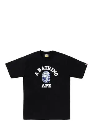 A BATHING APE Palm Tree Camo College T-shirt 'black Blue - Black/blue