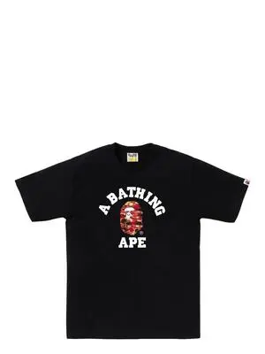 A BATHING APE A Bathing Ape Palm Tree Camo College T-shirt 'black Red' Black/red