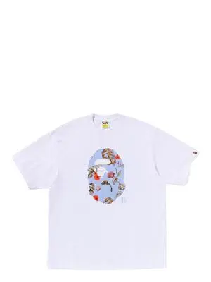 A BATHING APE A Bathing Ape Vacation Pattern Ape Head Relaxed Fit T-shirt 'white' White