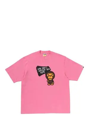 A BATHING APE Baby Milo Graphic Relaxed Fit T-shirt - Pink