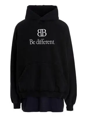 Balenciaga Balenciaga BB Be Different Patched Hoodie Black