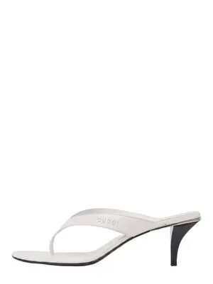 Gucci Vittoria Thong Heeled Sandals - White