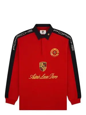 Aimé Leon Dore X Porsche Crest Rugby - Equestrian Red