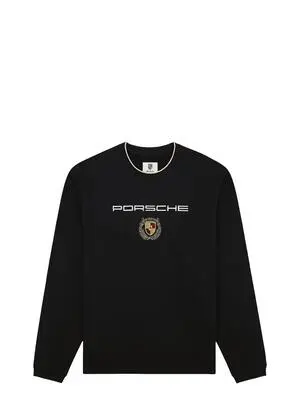 Aimé Leon Dore X Porsche Embroidered Crewneck Sweatshirt - Jet Black