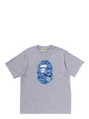 A BATHING APE Resort Ape Head Relaxed Fit T-shirt 'grey - Grey/blue