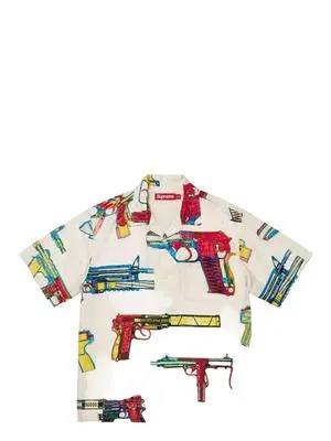 Supreme Ss26 Guns Silk S/s Shirt - White