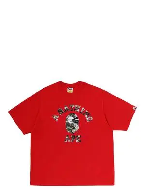 A BATHING APE A Bathing Ape Hybrid Camo College Relaxed Fit T-shirt 'red' Red