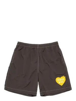 HUMAN MADE Swim Shorts With Heart Appliqu - Gray
