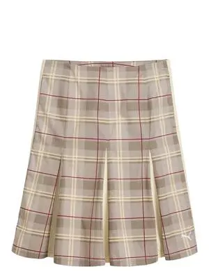PUMA Puma T7 Pleated Tartan Midi Skirt Mouse Gray