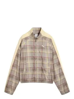 PUMA T7 Relaxed Tartan Jacket - Mouse Gray