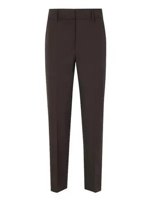 Seventy Tailored Trousers With Pressed Crease - Brown