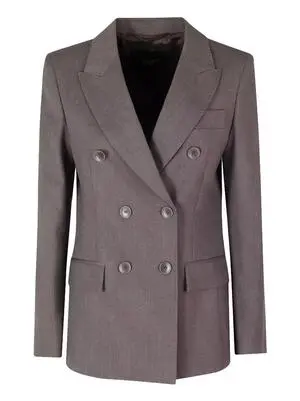 SEVENTY Seventy Double-Breasted Peak-Lapel Blazer