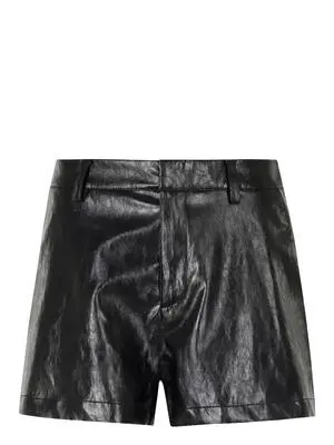 Federica Tosi Crinkled Finish Belt Loops Shorts - Black