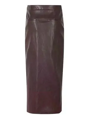 Herno Herno Bordeaux Front Slit Midi Skirt Brown