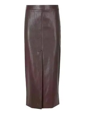 Herno Bordeaux Front Slit Midi Skirt - Red