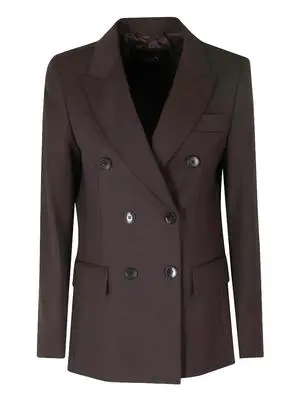 Seventy Double-breasted Peak Lapel Blazer - Brown