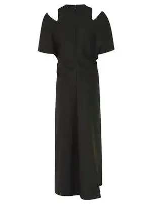 Federica Tosi Cold-shoulder Flared Midi Dress - Black