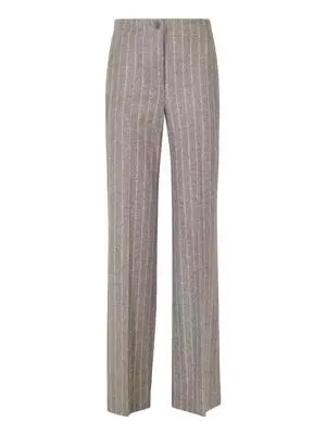 Seventy Pinstripe Pattern Straight-leg Trousers - Brown