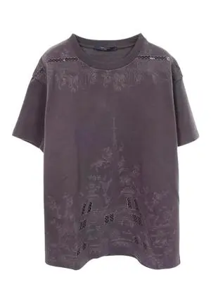 LOUIS VUITTON 2010s Notre Dame Embroidered T-shirt - Grey