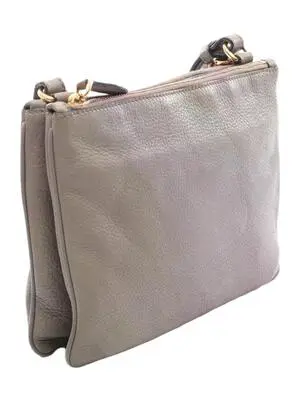 Prada Leather Shoulder Bag - Grey