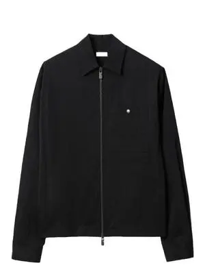 Burberry Zip Embroidered Nylon Overshirt - Black
