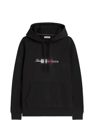 Tommy Hilfiger Logo-print Drawstring Hoodie - Black