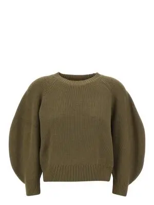 KAOS Balloon-sleeve Knitted Sweater - Green