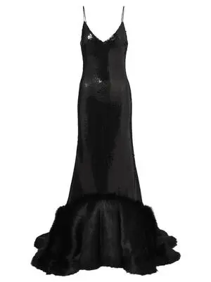 David Koma Sequined Gown - Black