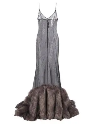 David Koma Sequined Gown - Grey