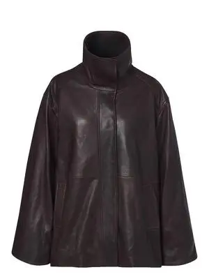 Nour Hammour Lowen Leather Jacket - Brown