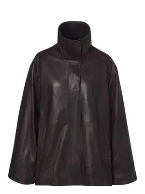 Nour Hammour Lowen Leather Jacket - Brown