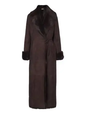 Nour Hammour Joni Shearling Coat - Brown