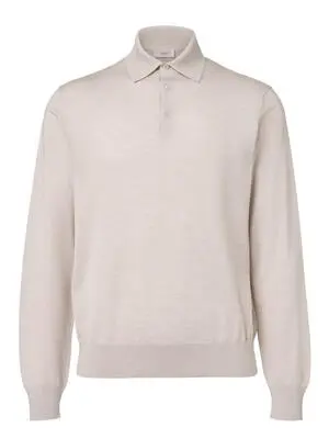 Agnona Wool, Silk And Cashmere Polo Sweater - Beige
