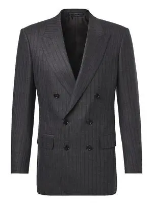 TOM FORD Herringbone Wool Blazer - Grey