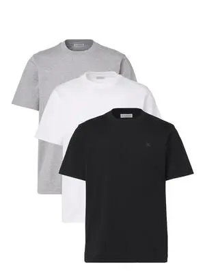 Burberry Ekd Set Of 3 Cotton Jersey T-shirt - Black