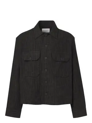 Studio Nicholson Kelver Striped Cotton And Wool-blend Jacket - Brown