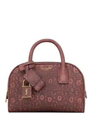 Saint Laurent Sac De Jour Boston In Lizard – In Red - Rust Rose