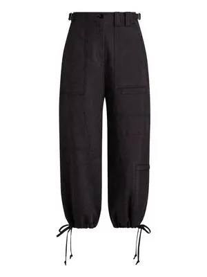 Scanlan Theodore Double Cotton Printed Cargo Trousers - Cafe
