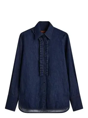Scanlan Theodore Denim Ruffle Shirt - Indigo.8