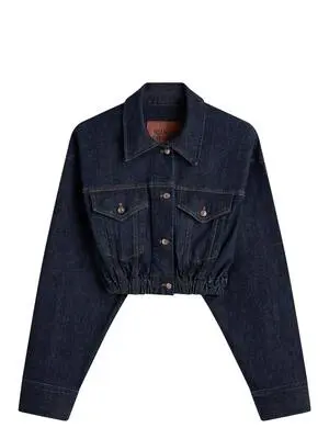 Scanlan Theodore Denim Soft Waist Crop Jacket - Indigo.b