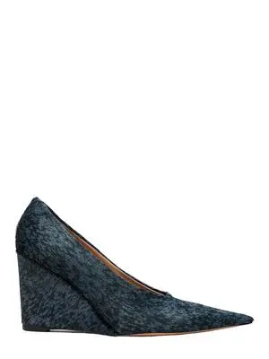 Scanlan Theodore Calf Hair Wedge Pumps - Anthracite