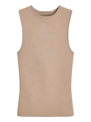 Scanlan Theodore Crepe Knit Crew Neck Singlet - Oat