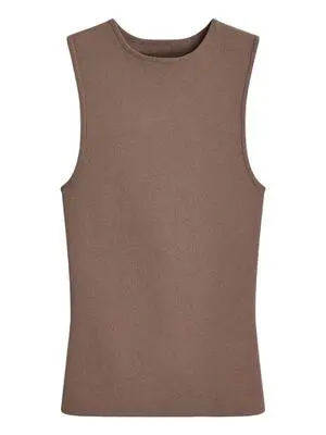 Scanlan Theodore Crepe Knit Crew Neck Singlet - Whiskey