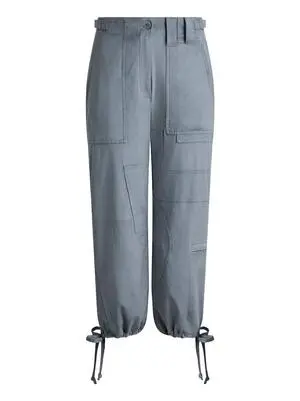 Scanlan Theodore Faux-suede Crop Cargo Trousers - Denim