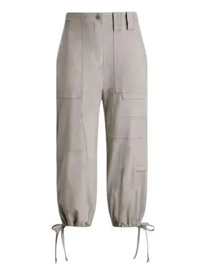 Scanlan Theodore Faux-suede Crop Cargo Trousers - Stone