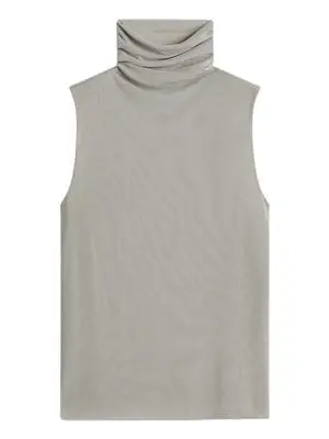 Scanlan Theodore Mesh Soft Funnel Neck Tank - Stone