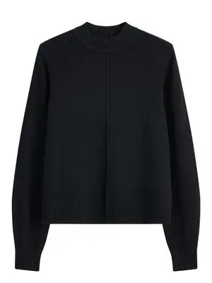 Scanlan Theodore Cashmere Wool Zip-front Crew Sweater - Black