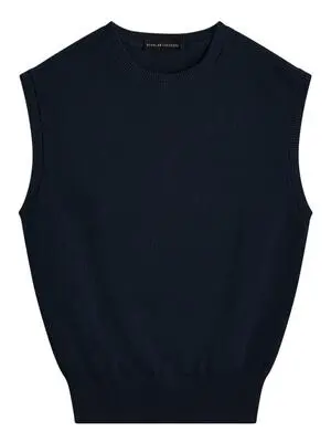 Scanlan Theodore Crepe Knit Jersey Tank - Navy