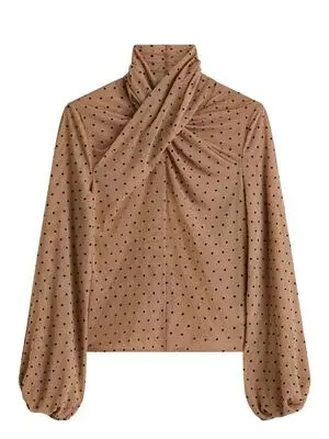 Scanlan Theodore Velvet Spot Turban Top - Spice.black